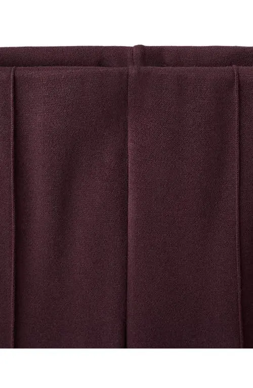 Mango Pleated Wide Leg Trousers - Burgundy