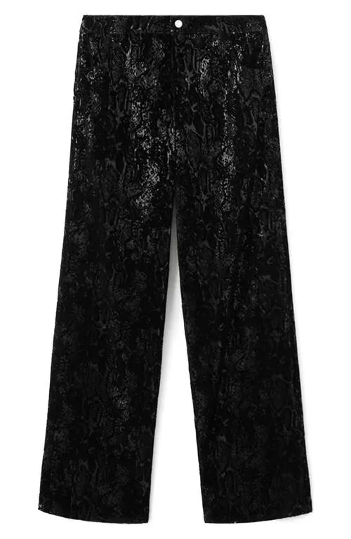 Mango Sequin Embellished Straight Leg Jeans