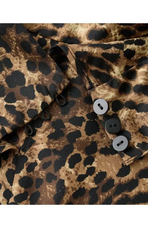 Mango Leopard Print Satin Shirt