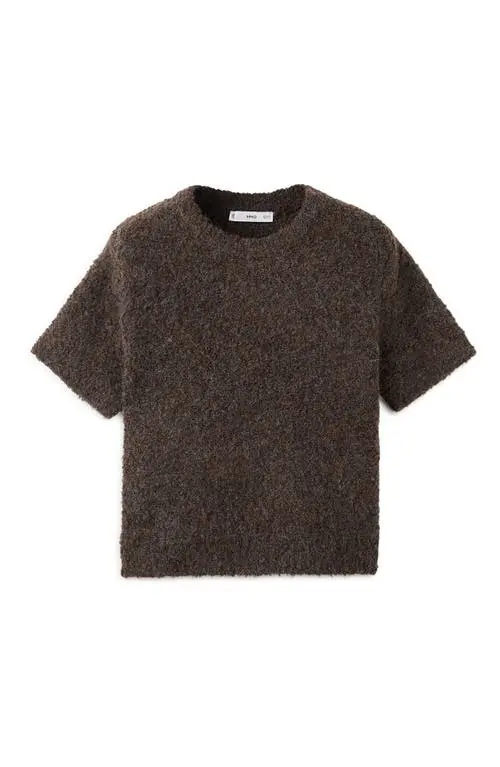 Mango Short Sleeve Bouclé Sweater