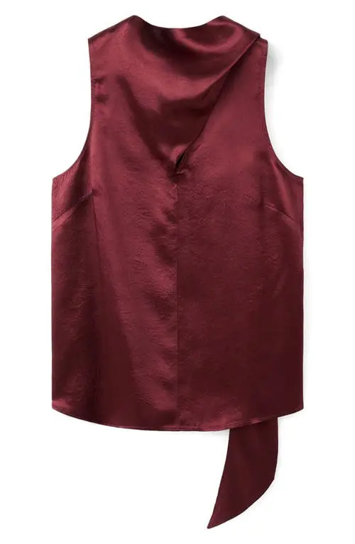 Mango Satin Sleeveless Top With Scarf