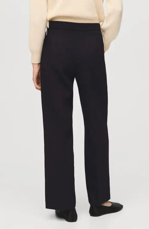Mango High Waist Straight Leg Trousers
