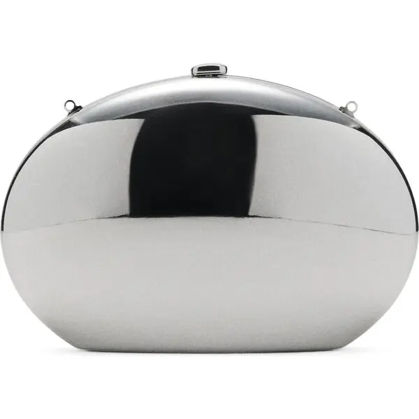 Mango Oval Frame Clutch - Silver