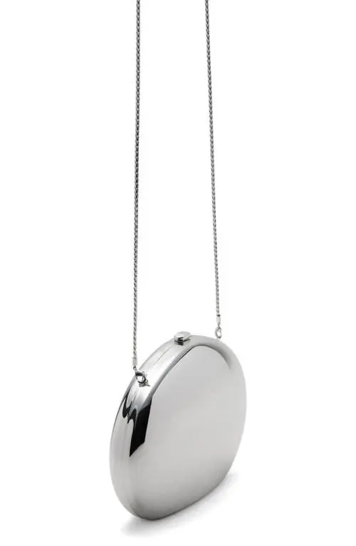 Mango Oval Frame Clutch - Silver