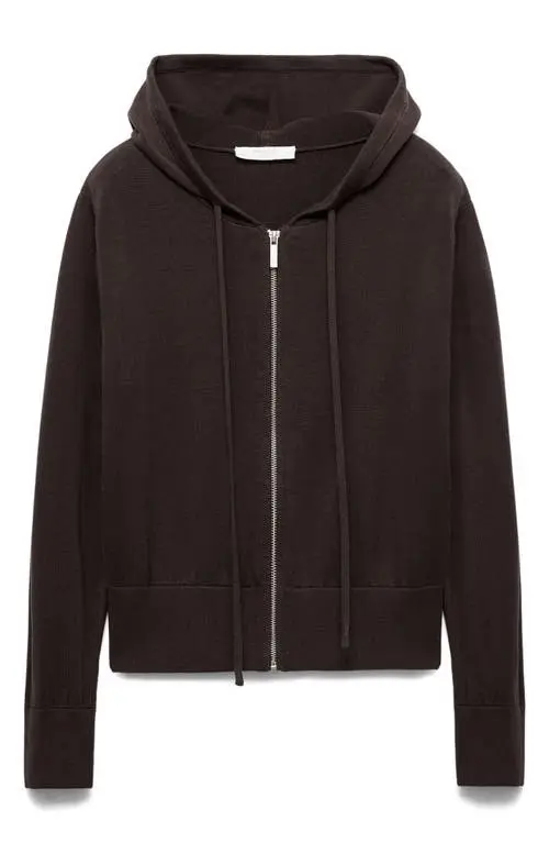 Mango Front Zip Relaxed Fit Hoodie