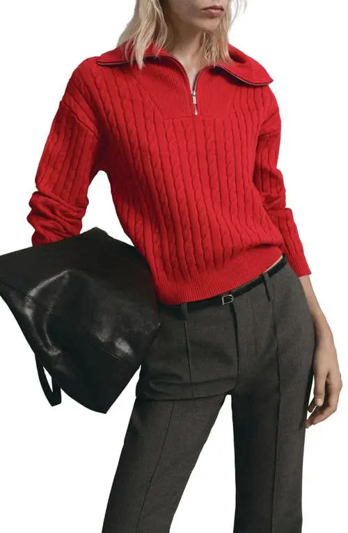 Mango Half-zip Stand Collar Sweater
