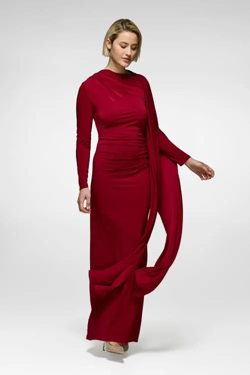 DASKA Cape Detailed Maxi Dress