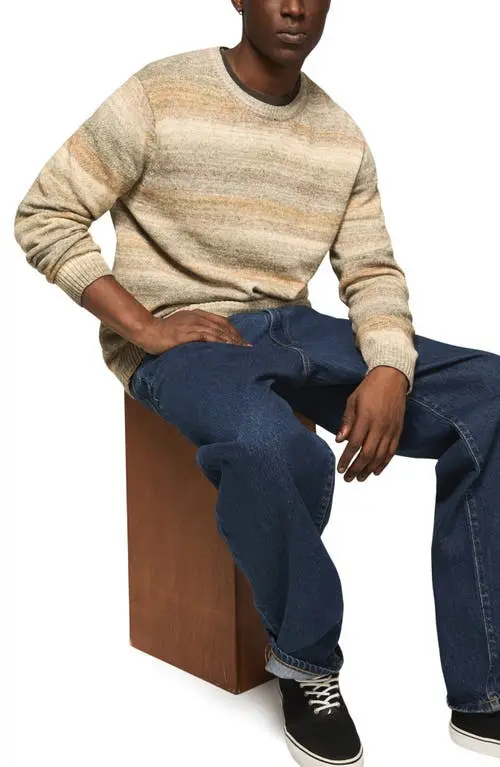 Lucky Brand Space Dye Cotton Blend Crewneck Sweater