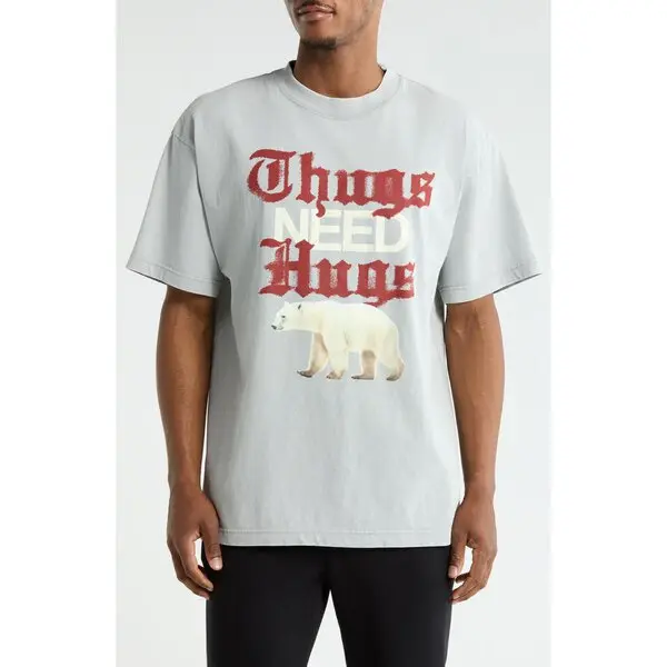 SANTO STUDIO X Marcus Buchecha Thugs Bear Graphic T-shirt - Cement