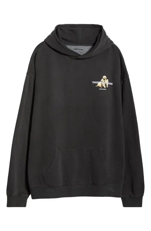 SANTO STUDIO Thugs Need Hugs Graphic Hoodie - Black