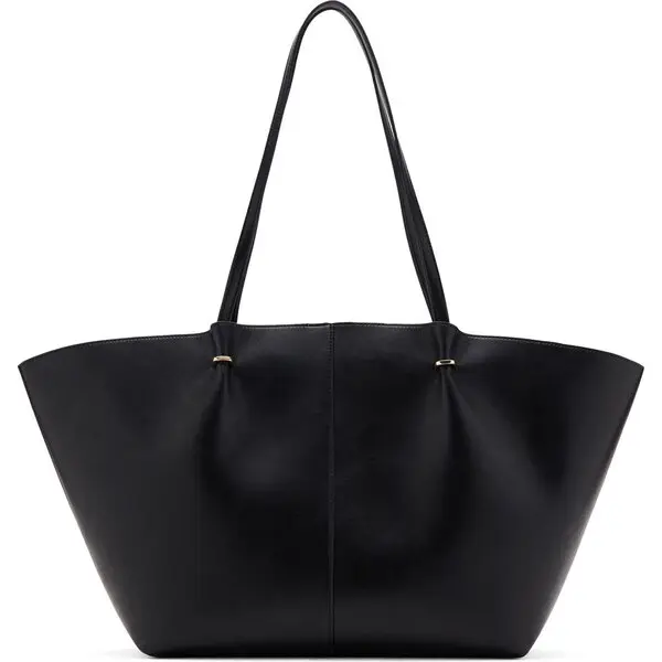 Mango Faux Leather Shopper Bag - Black
