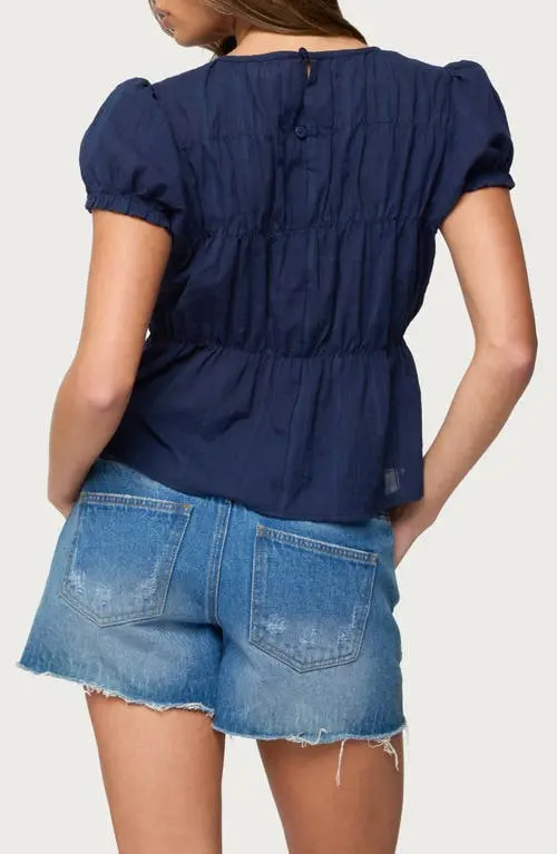 EDIKTED Maricella Peplum Top - Navy