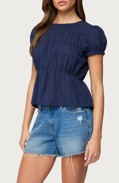 EDIKTED Maricella Peplum Top - Navy