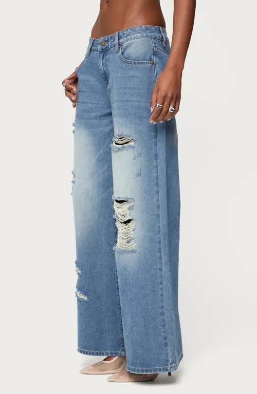 EDIKTED Frye Distressed Low-rise Jeans