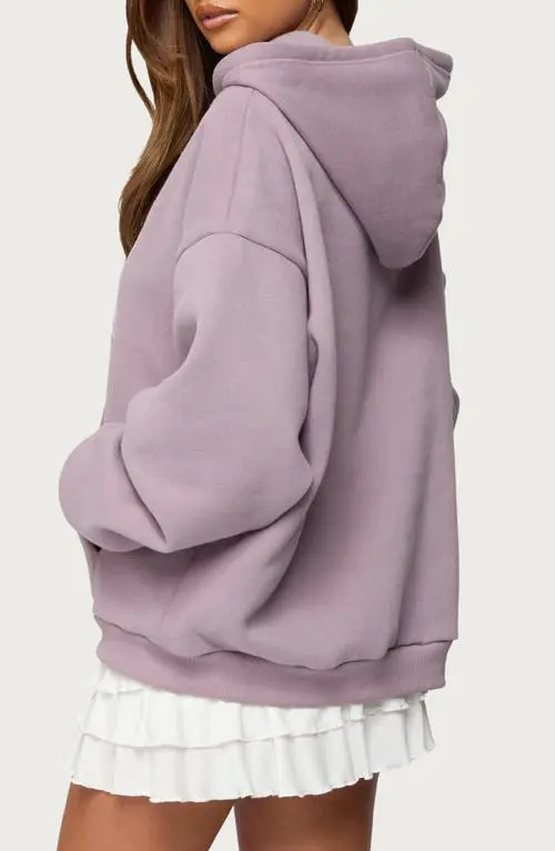 EDIKTED Appliqué Oversized Hoodie - Purple