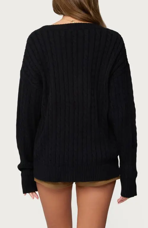 EDIKTED Francine Oversize Cotton Cardigan - Black