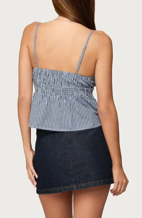 EDIKTED Gingham Babydoll Camisole - Navy