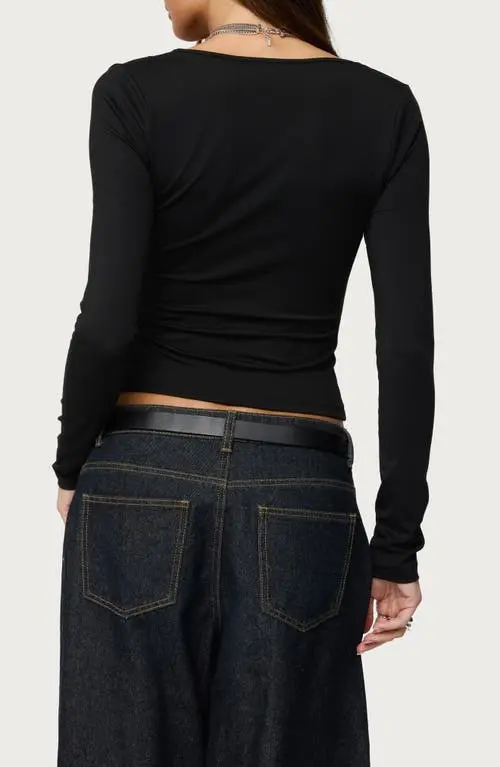 EDIKTED Cropped Lace Trim Top