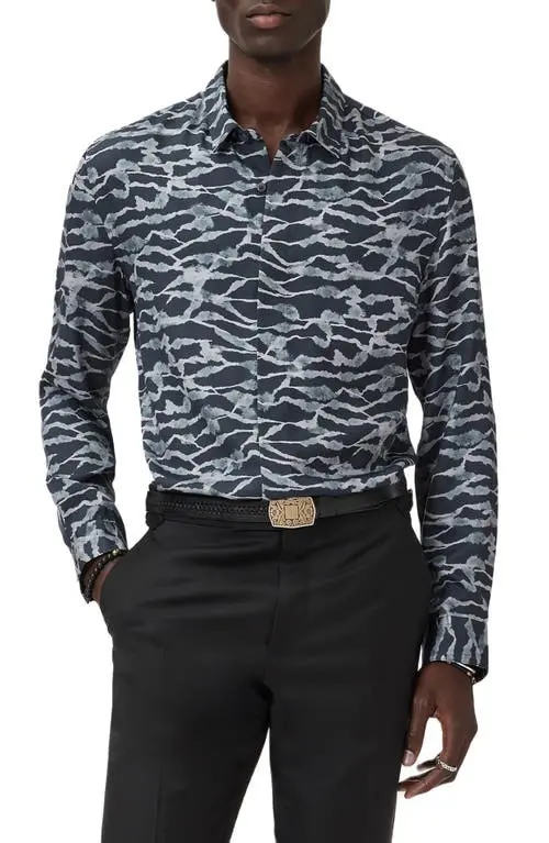 John Varvatos Rodney Abstract Print Modal Button-up Shirt