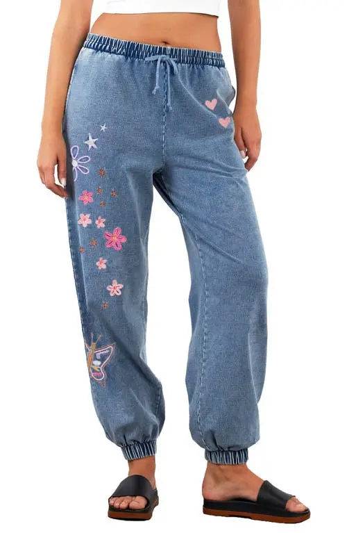 BILLY T Embroidered Jogger - Denim