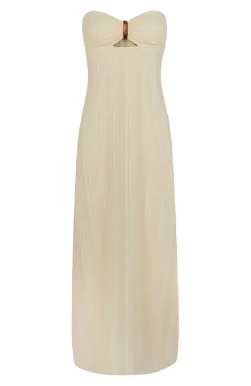 VIX PAULA HERMANNY Loly Strapless Cotton Blend Maxi Cover-up Sundress