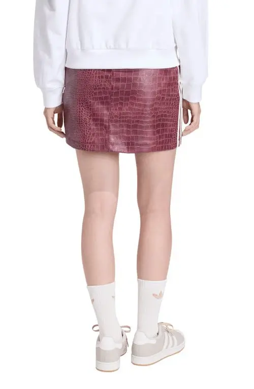 ADIDAS ORIGINALS Croc Embossed Faux Leather Miniskirt