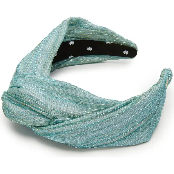 Lele Sadoughi Greta Shimmer Knotted Headband - Jade Turquoise