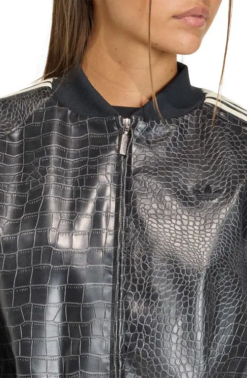 Adidas Originals Sst Croc-Embossed Track Jacket - Black | Editorialist