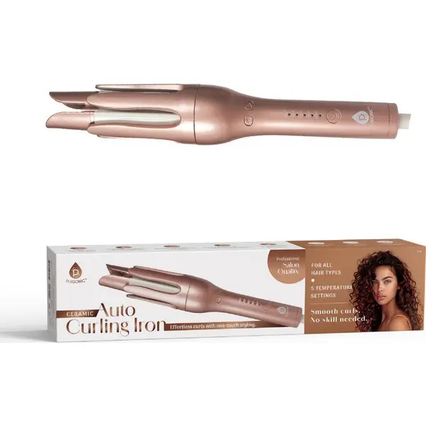 PURSONIC Automatic Curling Iron Salon-quality Curls In Minutes - Pink