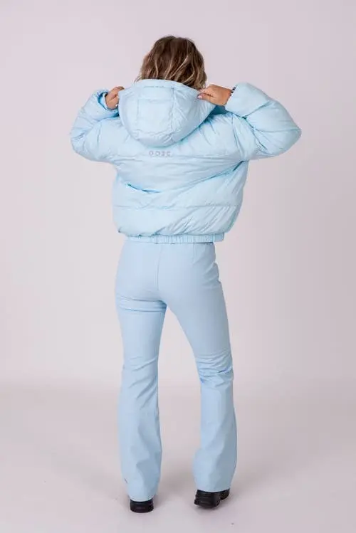 OOSC Cropped Puffer Jacket - Ice Blue