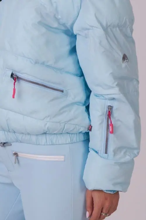 OOSC Cropped Puffer Jacket - Ice Blue