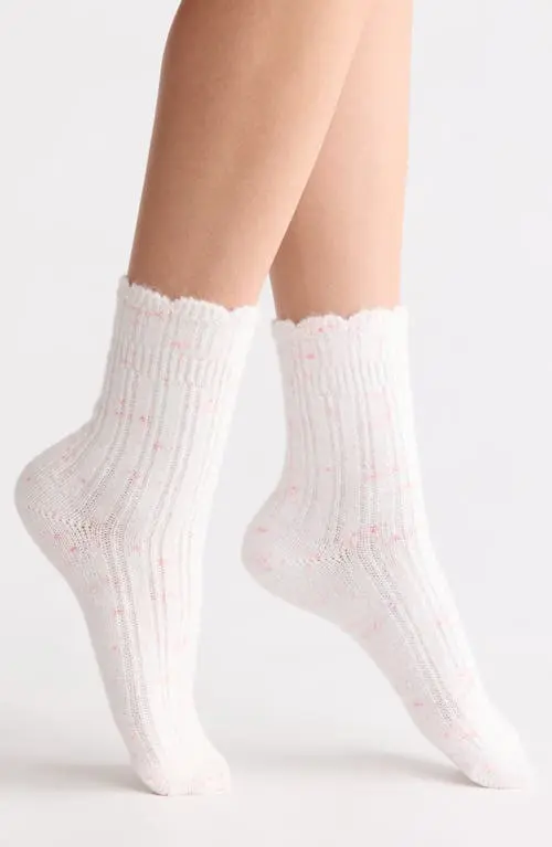 Nordstrom Scalloped Crew Socks - Ivory