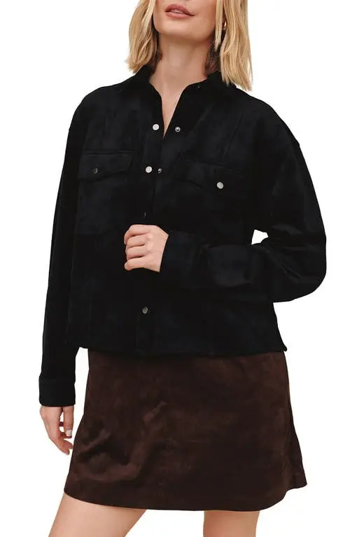 Bella Dahl Faux Suede Shacket - Black