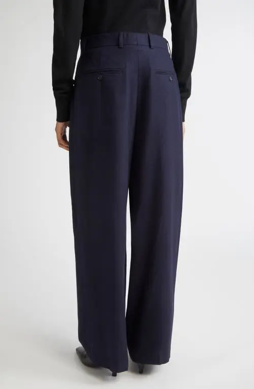 TOTEME Flannel Straight-leg Trousers - Navy