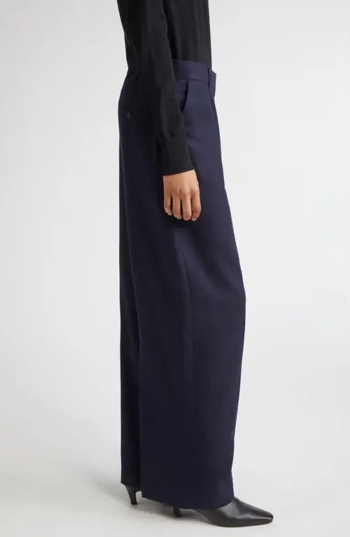 TOTEME Flannel Straight-leg Trousers - Navy