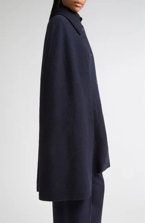 TOTEME Wool Bouclé Cape Coat - Navy