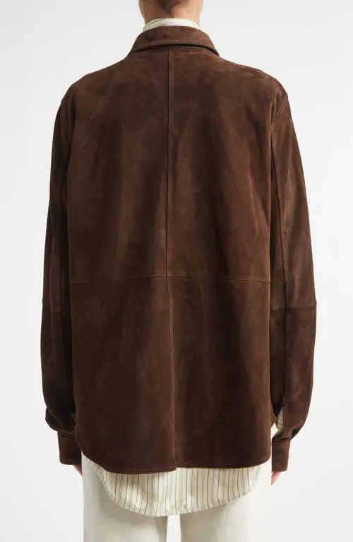 TOTEME Suede Overshirt - Bark