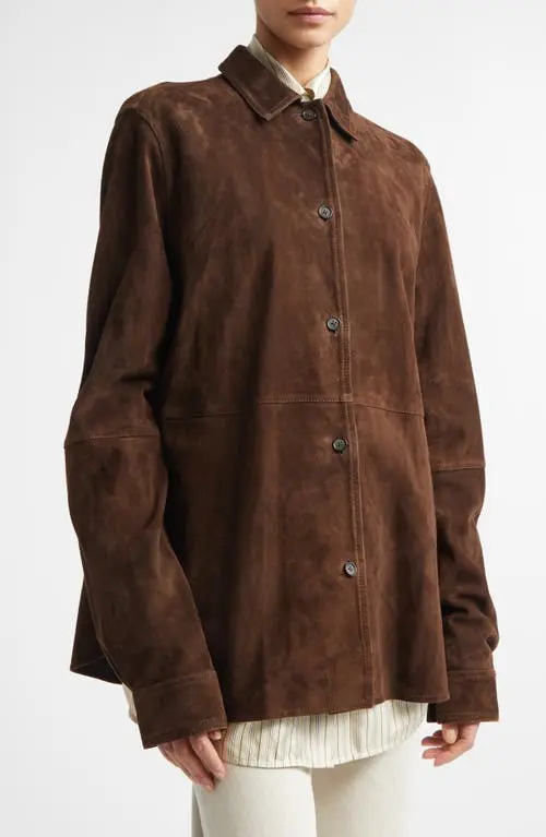 TOTEME Suede Overshirt - Bark