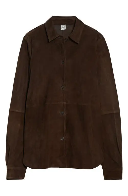 TOTEME Suede Overshirt - Bark