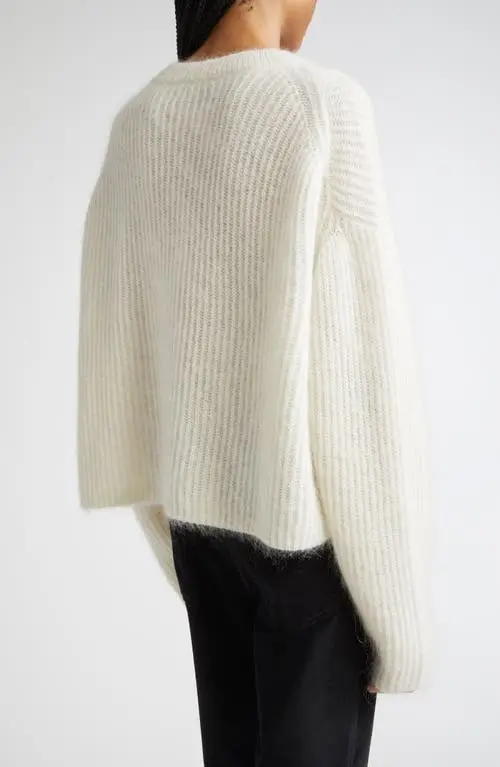 TOTEME Mohair And Wool Blend Ribbed Sweater - Ecru