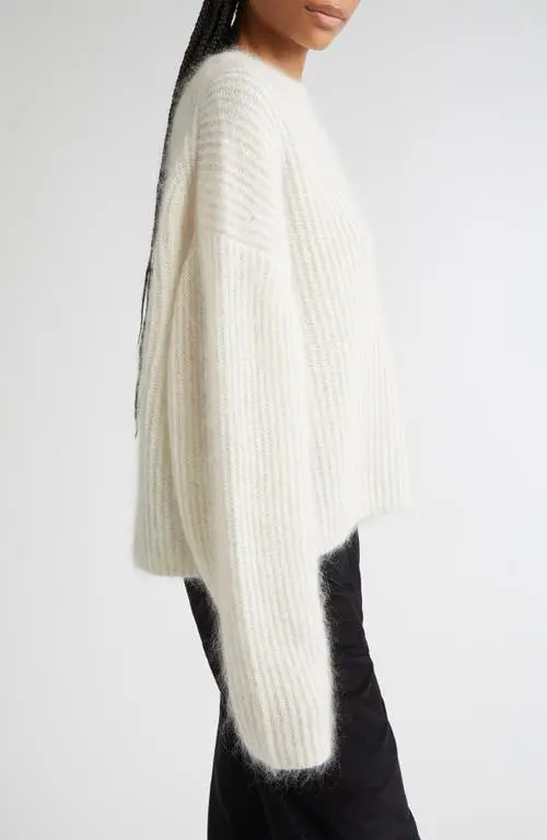 TOTEME Mohair And Wool Blend Ribbed Sweater - Ecru