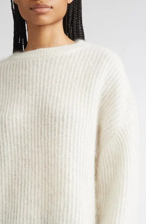 TOTEME Mohair And Wool Blend Ribbed Sweater - Ecru