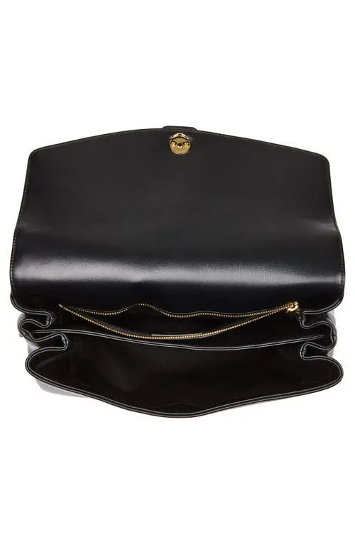 FERRAGAMO Medium Leather Top Handle Bag - Nero