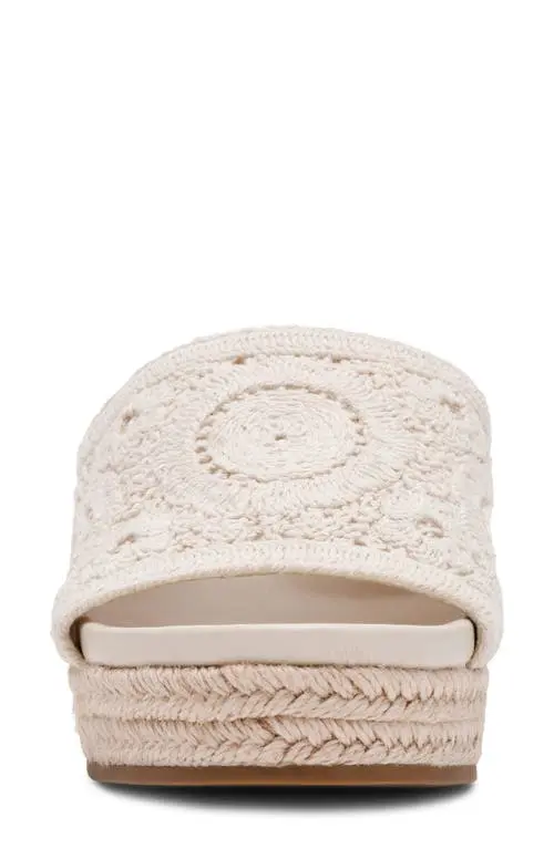 Anne Klein Espadrille Platform Slide Sandal - Creme Crochet