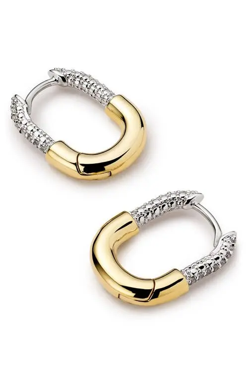ANA LUISA Brynley Two Tone Pavé Hoop Earrings
