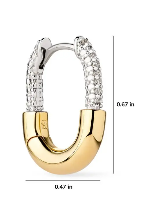 ANA LUISA Brynley Two Tone Pavé Hoop Earrings