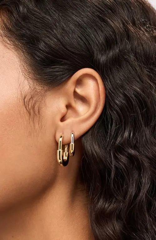 ANA LUISA Brynley Two Tone Hoop Earrings