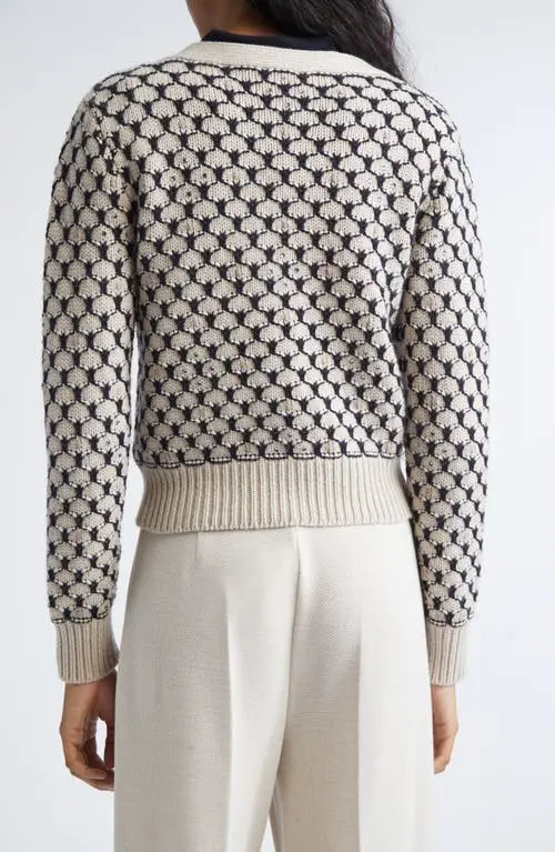 Max Mara Mastro Crystal-embellished Wool-blend Cardigan