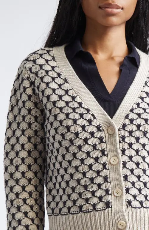 Max Mara Mastro Crystal-embellished Wool-blend Cardigan