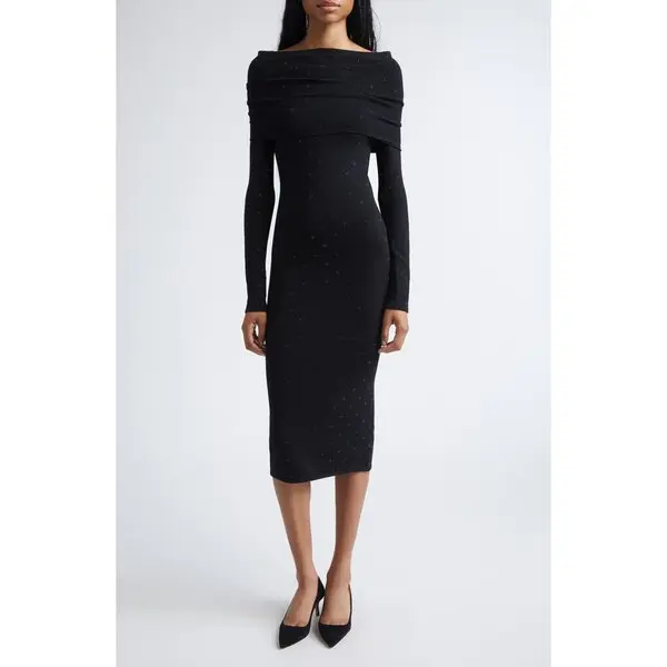 Max Mara Madatti Crystal Embellished Sweater Dress